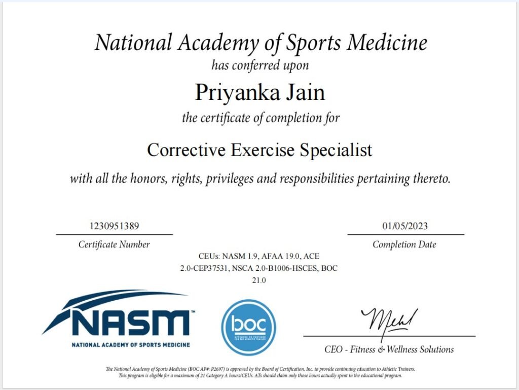 NASM Corrective Exercise Specialist